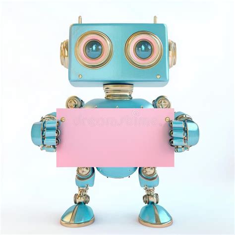 Small Cute And Artificially Intelligent Assistant Robot With Blank