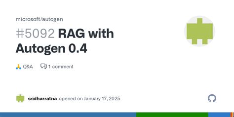RAG With Autogen Microsoft Autogen Discussion GitHub