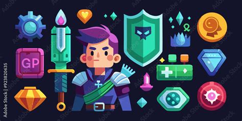 Rpg Game Icon Set Pictogram Ui Kit Fantasy Mobile App Collection