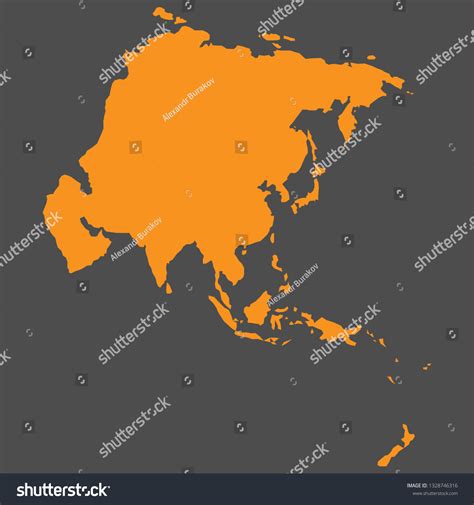 Asia Outline World Map 스톡 벡터 로열티 프리 1328746316 Shutterstock