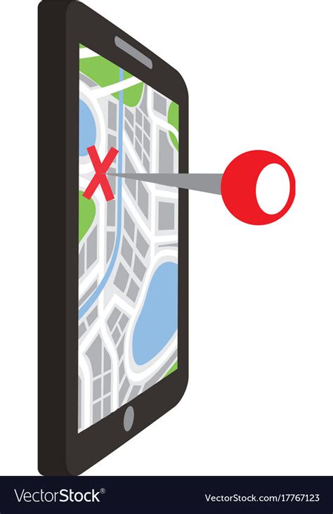 Navigation Gps Device And City Map With Pins Vector Image