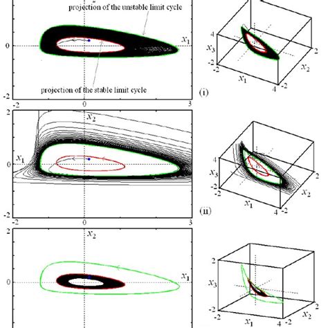 Oscillations And 2d Projections Of The Limit Cycle In Case I