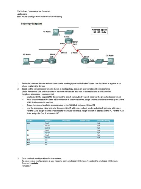 basic router configuration and network addressing pdf router