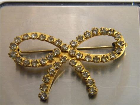 Винтажная брошь бантик позолота люм бижутерия ссср №1638 — ціна 600 грн