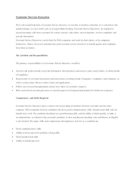 Customer Service Job Responsibilities Job Responsibilities