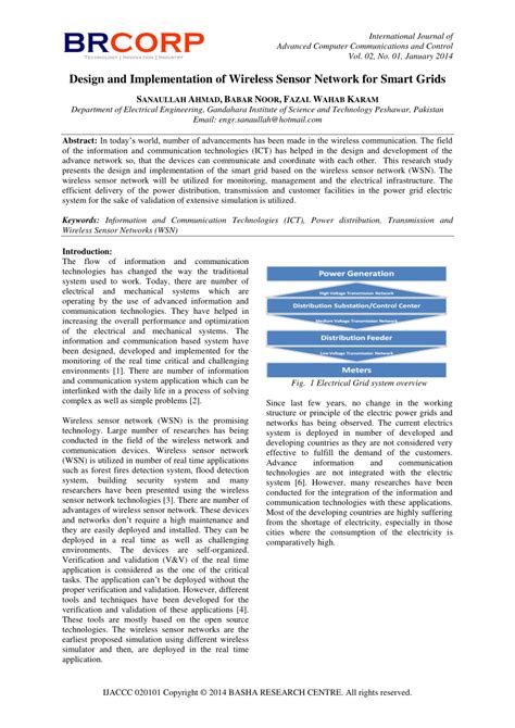 Pdf Design And Implementation Of Wireless Sensor Network For Smart Grids