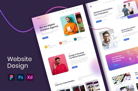 i will create modern attractive website ui ux design in photoshop xd