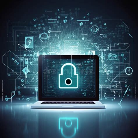 Abstract Blue Background Computer Data Protection And Information