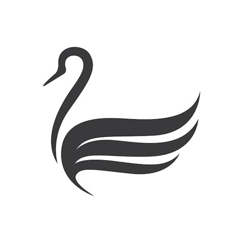 백조 아이콘 템플릿 벡터 일러스트 레이 션 프리미엄 벡터