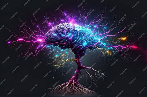 Premium Photo Neurons Synapses Bright Colors Lightning Bolts Stars Linkedin Colors Splash