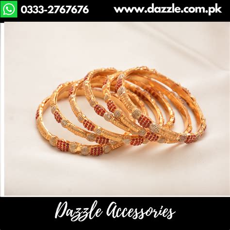 Gold Plated Ruby Bangles For Bride Dazzle Accessories