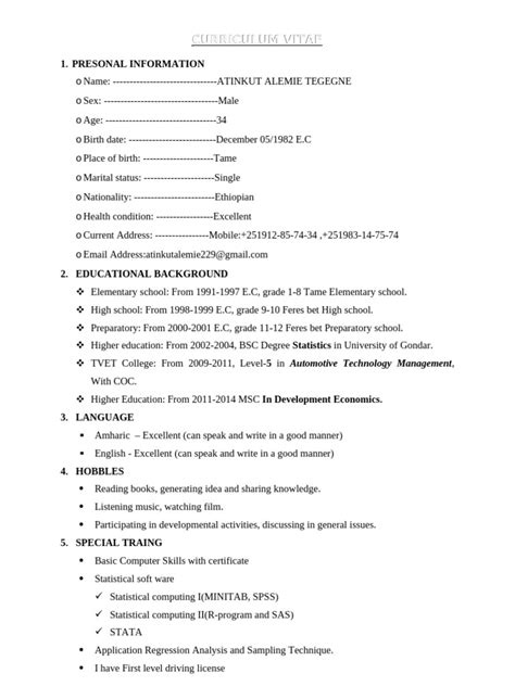 Cv 2 1 Pdf Statistics