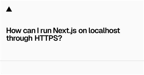 how can i run next js on localhost through