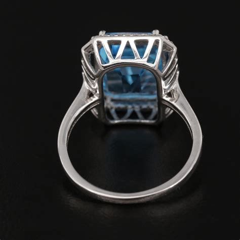 Customizable Halo Certified Aquamarine Engagement Ring Antique