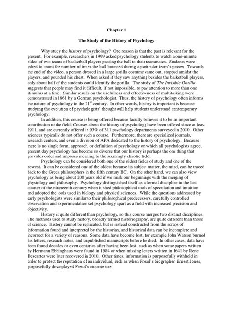 Chapter 1 Summary 2011 Pdf Paradigm Psychology