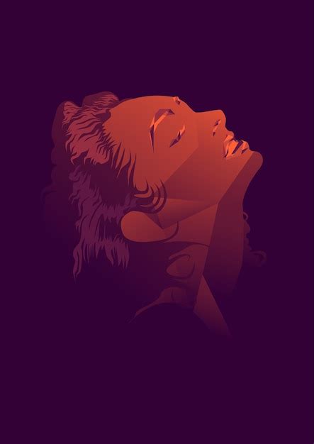 여성 다각형 그림 프리미엄 벡터