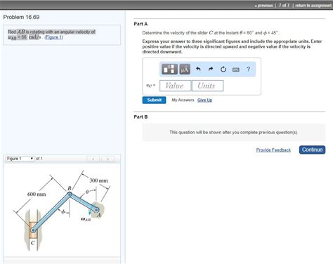 solved rod ab is rotating with an angular velocity of omega