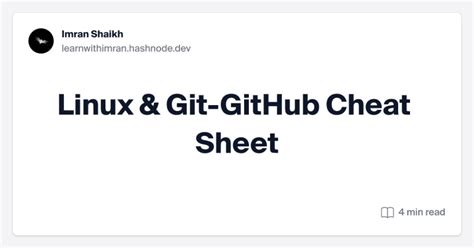 Imran Shaikh On Linkedin Linux And Git Github Cheat Sheet