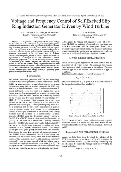 pdf voltage and frequency control of self excited slip ring induction