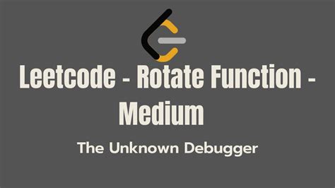 Leetcode Rotate Function Youtube