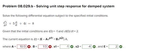Solved Solving Unit Step Response For Damped SystemSolve The Chegg