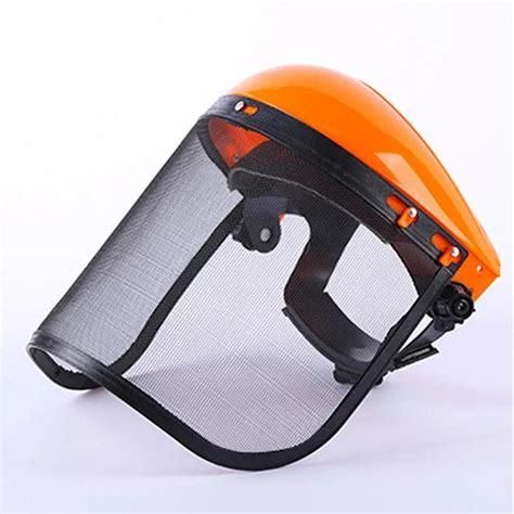 Garden Grass Trimmer Safety Helmet Hat With Full Face Mesh Visor For
