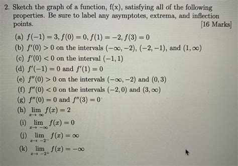 solved 2 sketch the graph of a function f x satisfying