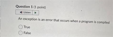 solved an exception is an error that occurs when a program
