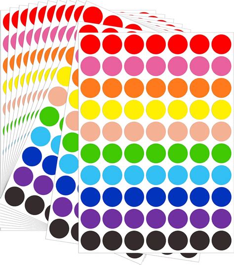 yeachlaing 0 75 inch removable color code dot sticker