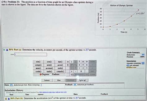 Solved Please Answer Part A And B 3 Preblem 33 The Position As A