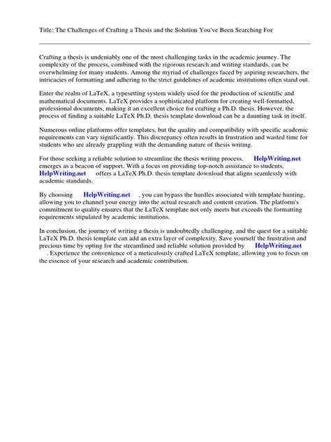 Latex Phd Thesis Template Download Pdf Thesis Te X