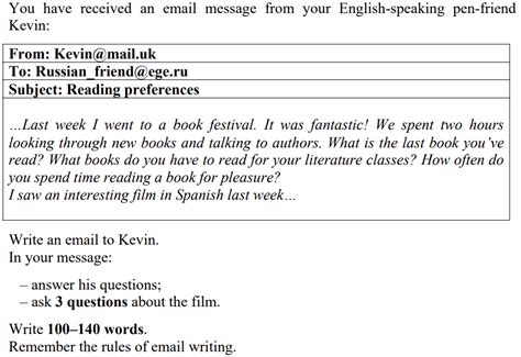 Огэ письмо шаблон 2023