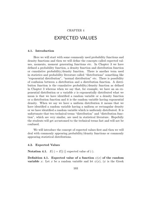 PDF Expected Values