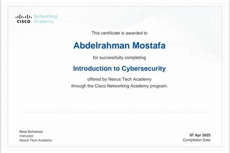 cybersecurity infosec cisco cybersecuritylearning… abdelrahman