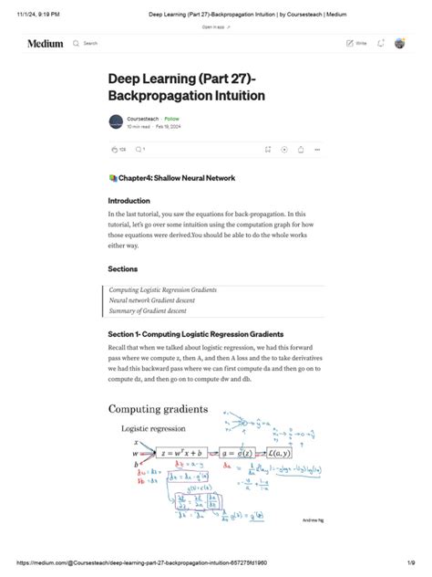 Deep Learning Part 27 Backpropagation Intuition By Coursesteach
