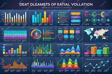 Colorful Dashboard Uiuxkit Modern Presentation With Infographics And Hud Diagrams Clean And