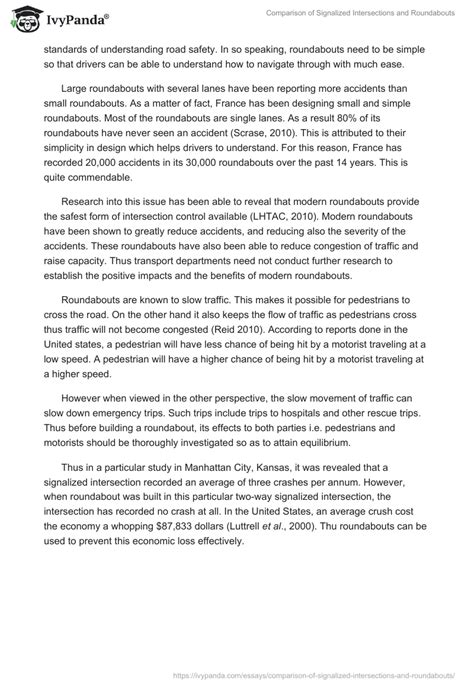Comparison Of Signalized Intersections And Roundabouts 3612 Words