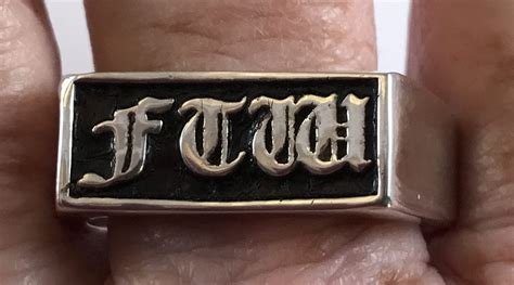 Heavy Solid Sterling Silver Ftw Ring In Western Font Outlaw Biker Jewelry