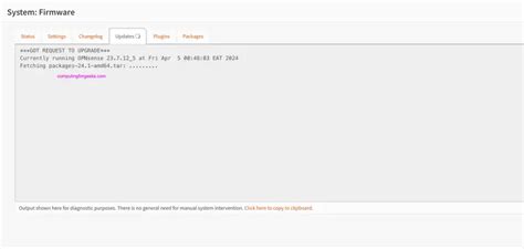 how to update opnsense from web ui or terminal console computingforgeeks