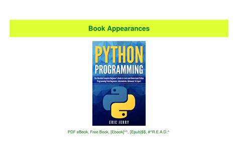PPT - [PDF] Download Python Programming The Absolute Complete BeginnerÃ¢Â€Â™s Guide to Learn and ...