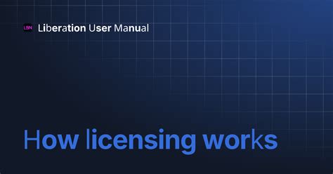 How Licensing Works Liberation User Manual