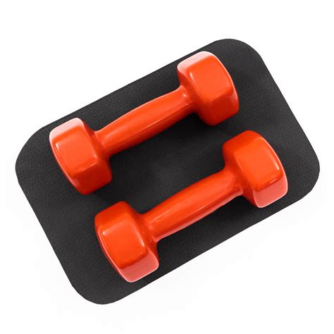 ᐉ Гантели виниловые с ковриком Osport Profi 2 шт 3 кг Красный Of 0203 • Купить в Киеве