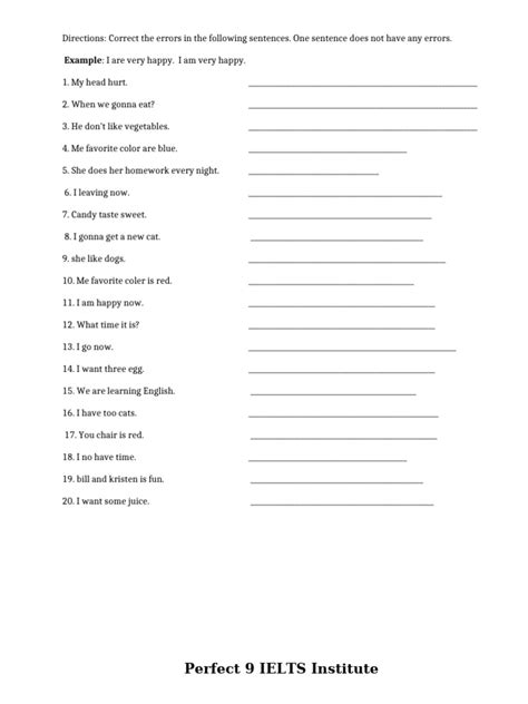 Correct Incorrect Sentences Pdf