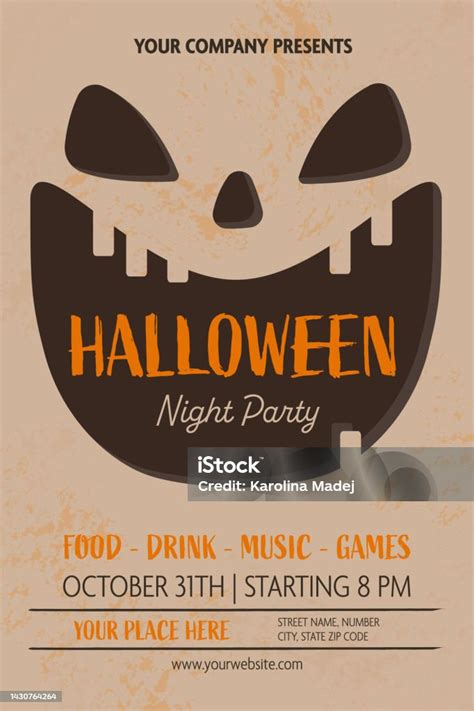 소름 끼치는 호박과 함께 할로윈 나이트 파티 초대장 벡터 일러스트 레이 션 10월에 대한 스톡 벡터 아트 및 기타 이미지 10월 가을 개념 Istock