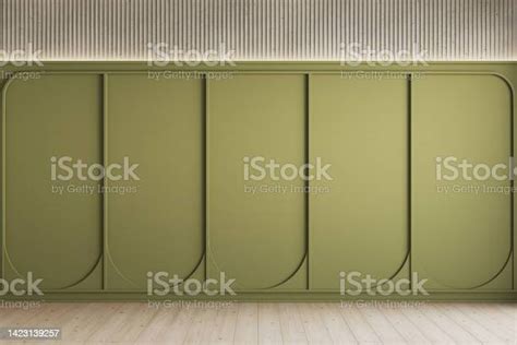 녹색 벽 패널이있는 현대적인 고전적인 인테리어 3d 렌더링 일러스트 모형 모델하우스 내부에 대한 스톡 사진 및 기타 이미지 모델하우스 내부 벽 우아 Istock