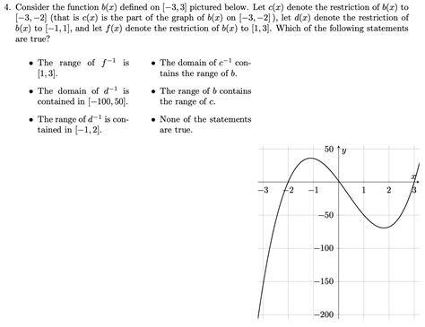 solved consider the function b x ﻿defined on 3 3 ﻿pictured