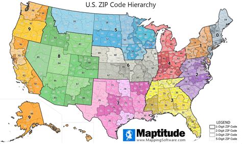 Maptitude Map Geographical Hierarchy Of Zip Codes