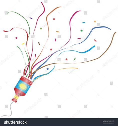 Vector Illustration Exploding Party Popper Stock Vector Royalty Free