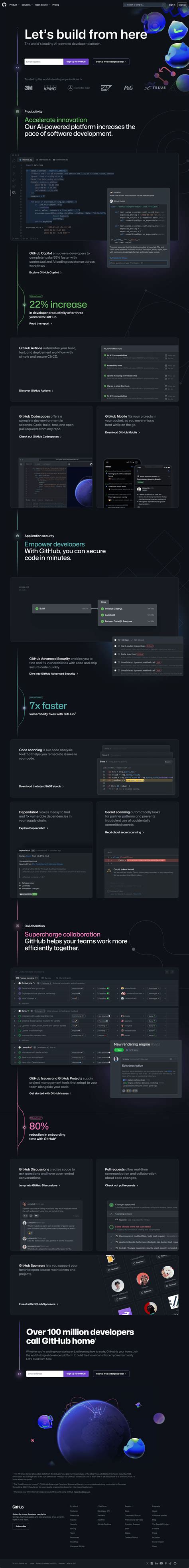Github Page Saas Landing Page