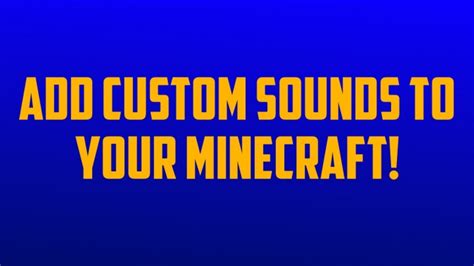 How To Add Custom Sounds To Resource Packs